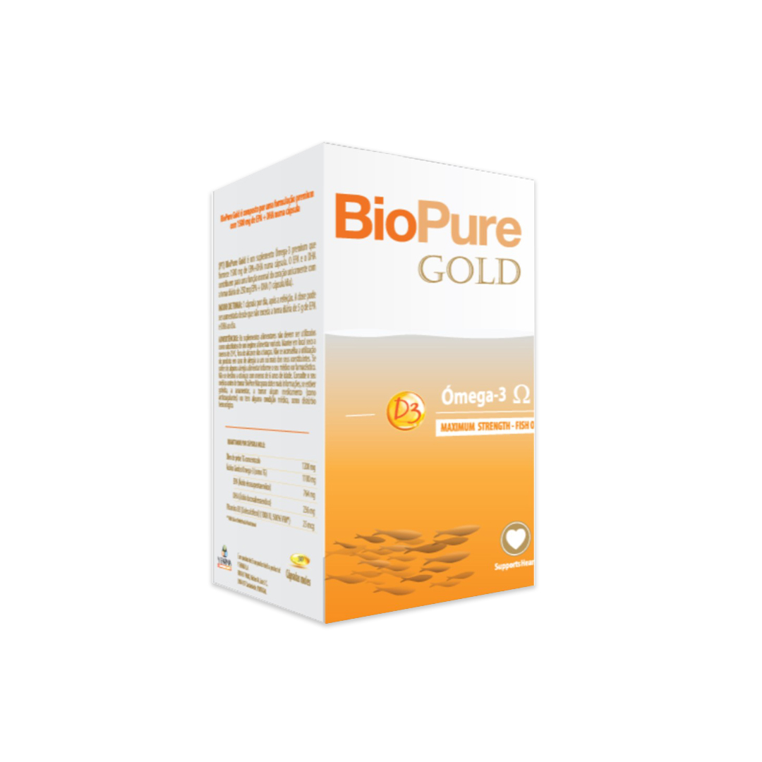 BioPure Gold Premium Ómega-3 Plus - 30 Cápsulas | Farmácia Camelo